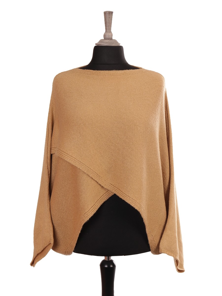 Women Wrap Over Style Relaxed Fit Poncho